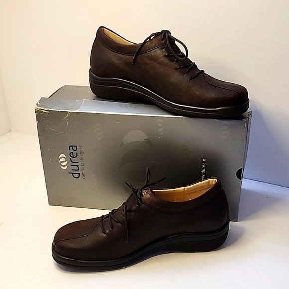 Durea | Shoes | Brand New Durea Brown Leather Womens Tied Walking Shoes ...